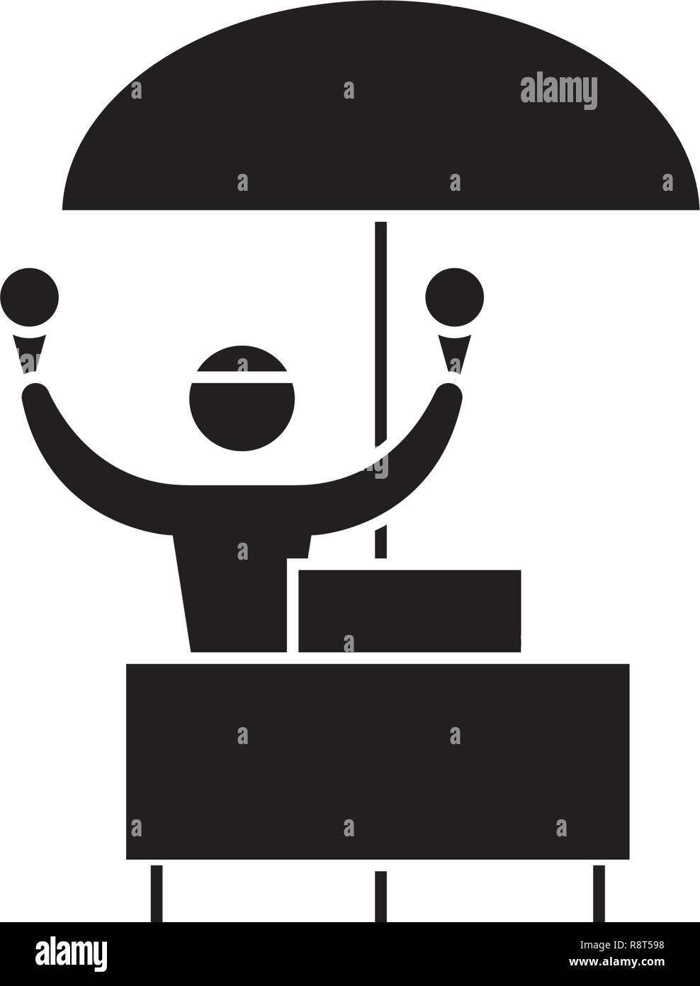 Candy man black vector concept icon. Candy man flat illustration, sign ...