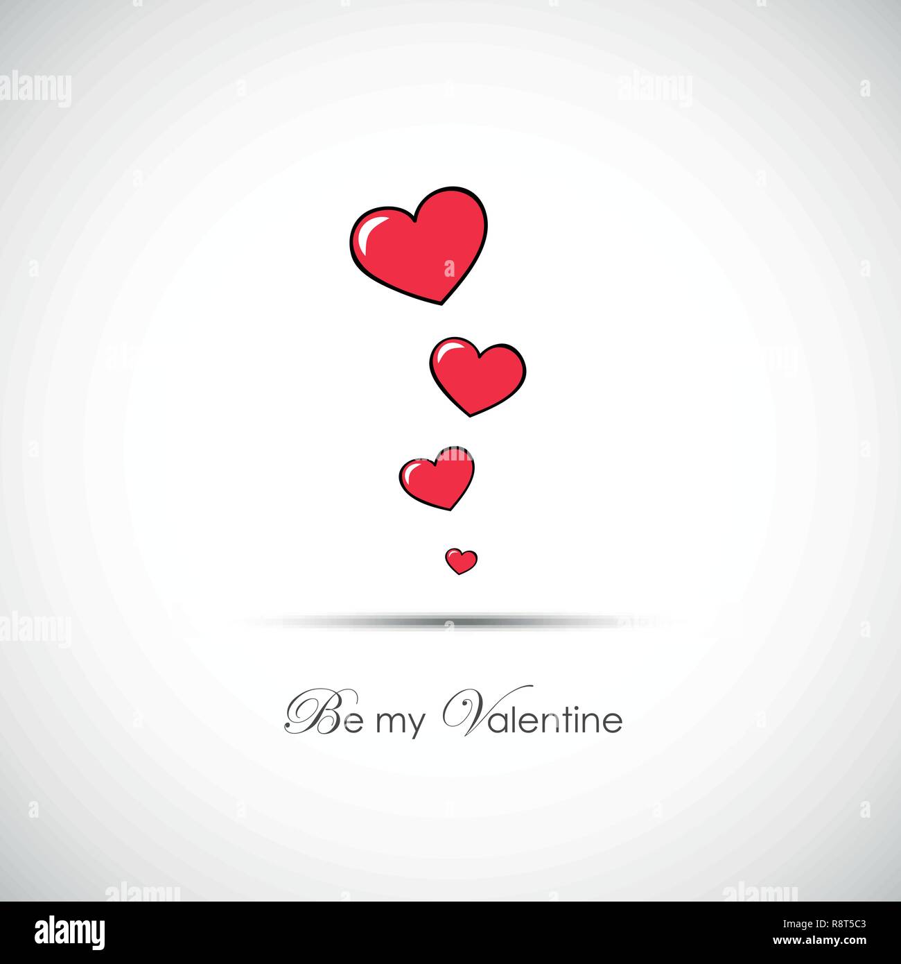 be my valentine happy valentines day red hearts vector illustration ...