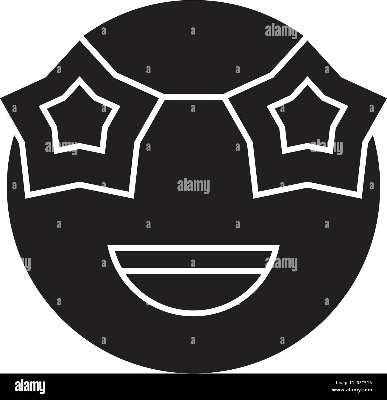 Celebrity Emoji Black Vector Concept Icon Celebrity Emoji Flat
