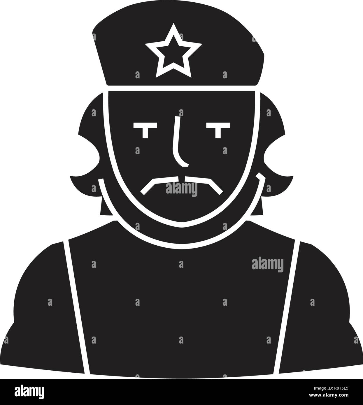 Che guevara black vector concept icon. Che guevara flat illustration ...