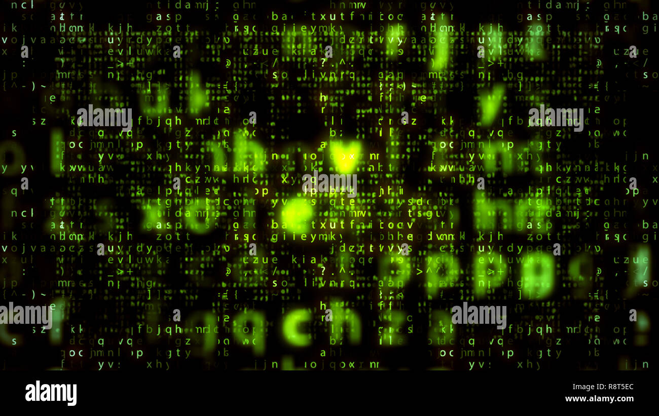 Impressive 3d illustration of shimmering salad matrix letters with a ...