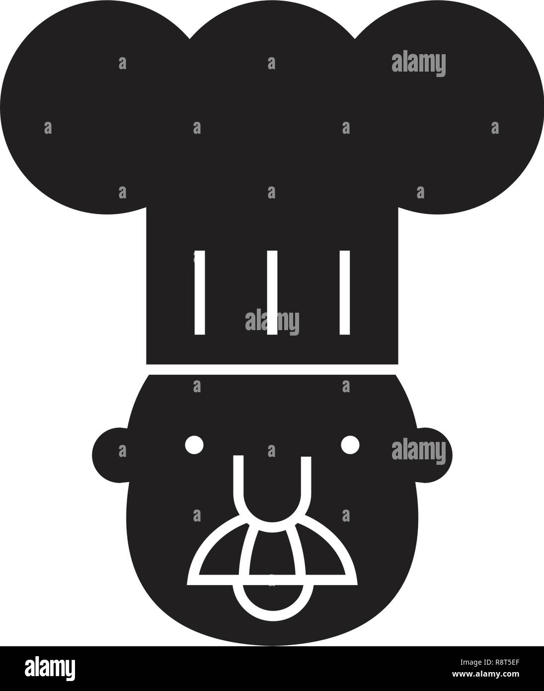 Chef mascot black vector concept icon. Chef mascot flat illustration ...