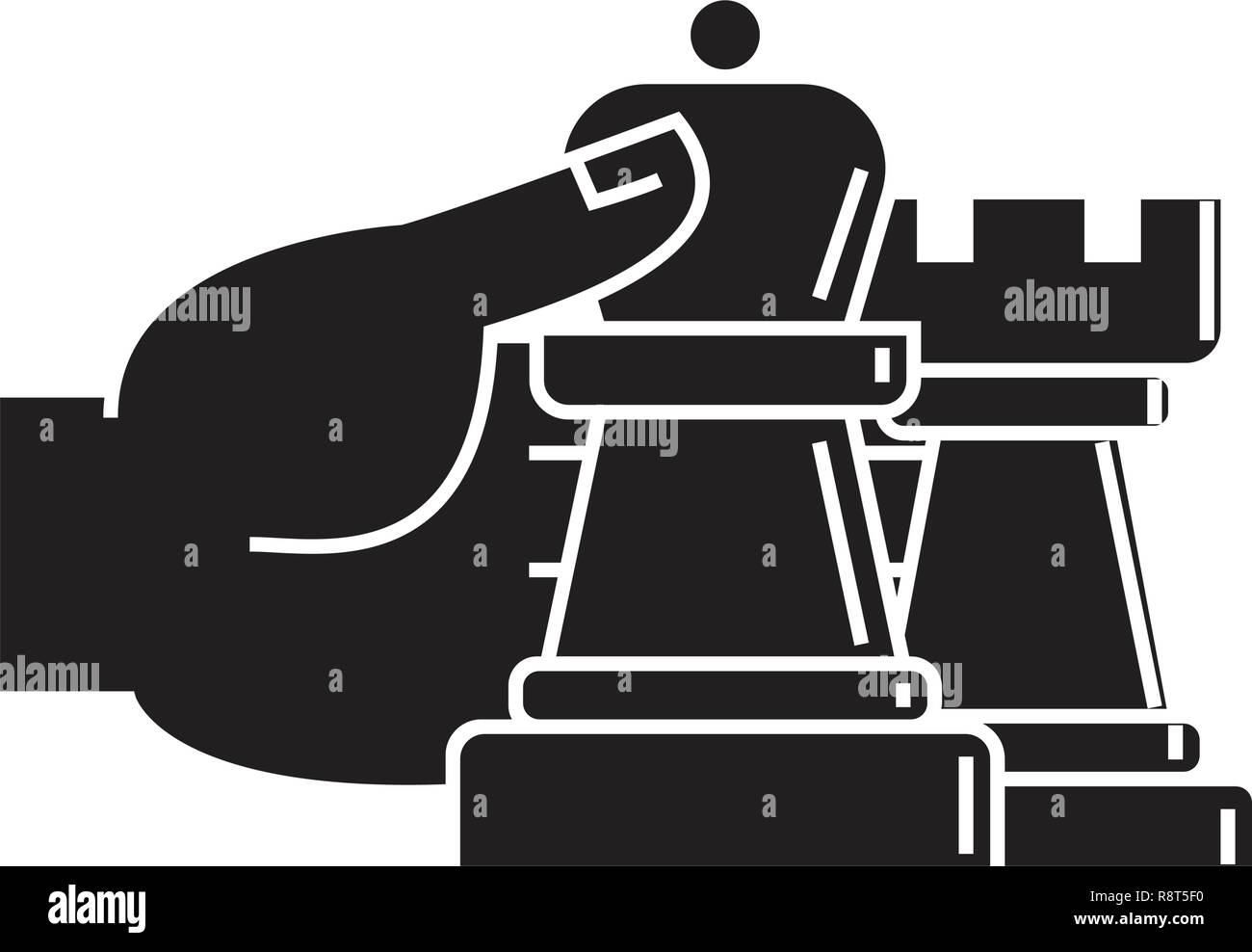 Chess strategy and tactics black vector concept icon. Chess strategy ...