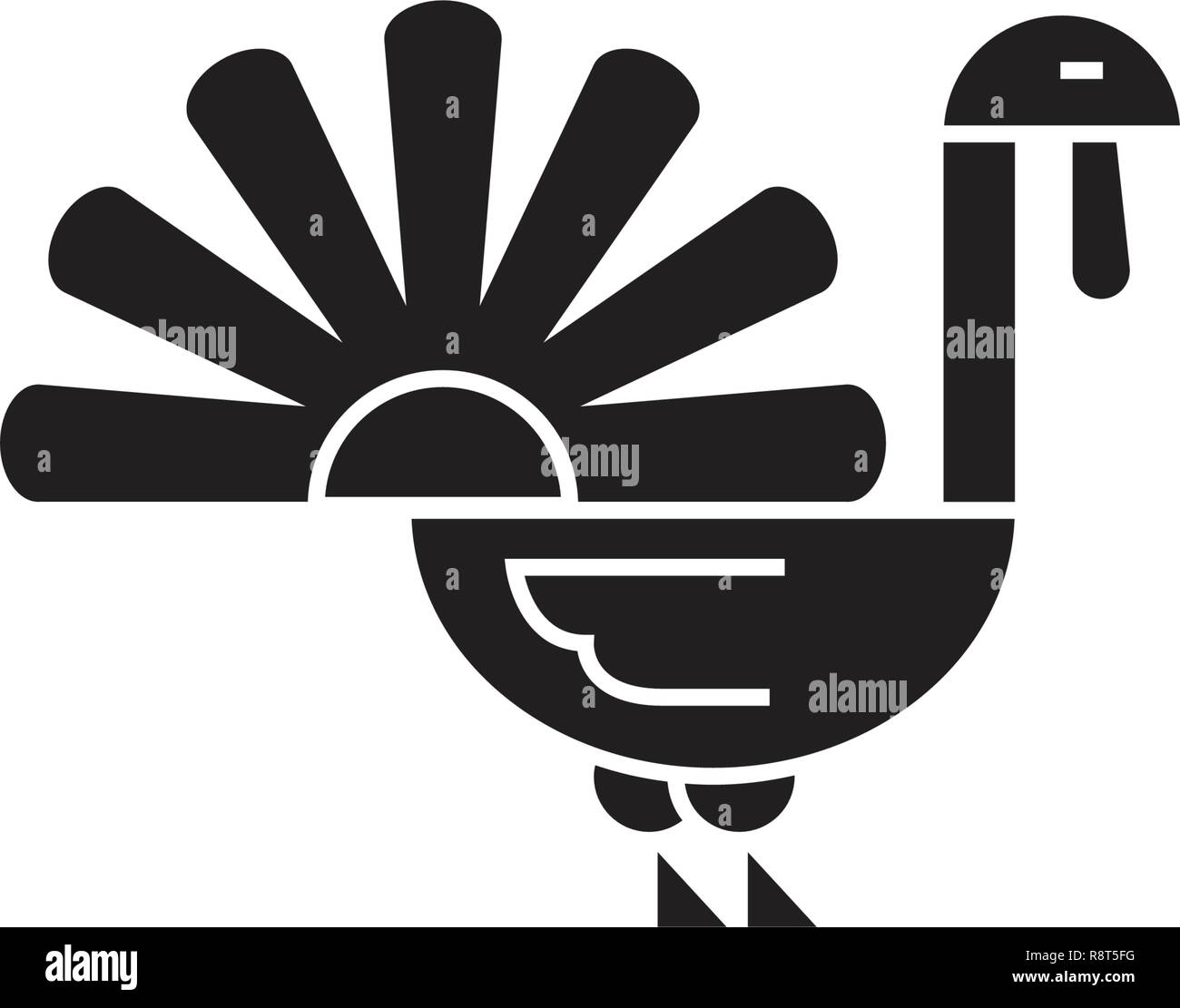 Christmas turkey black vector concept icon. Christmas turkey flat ...