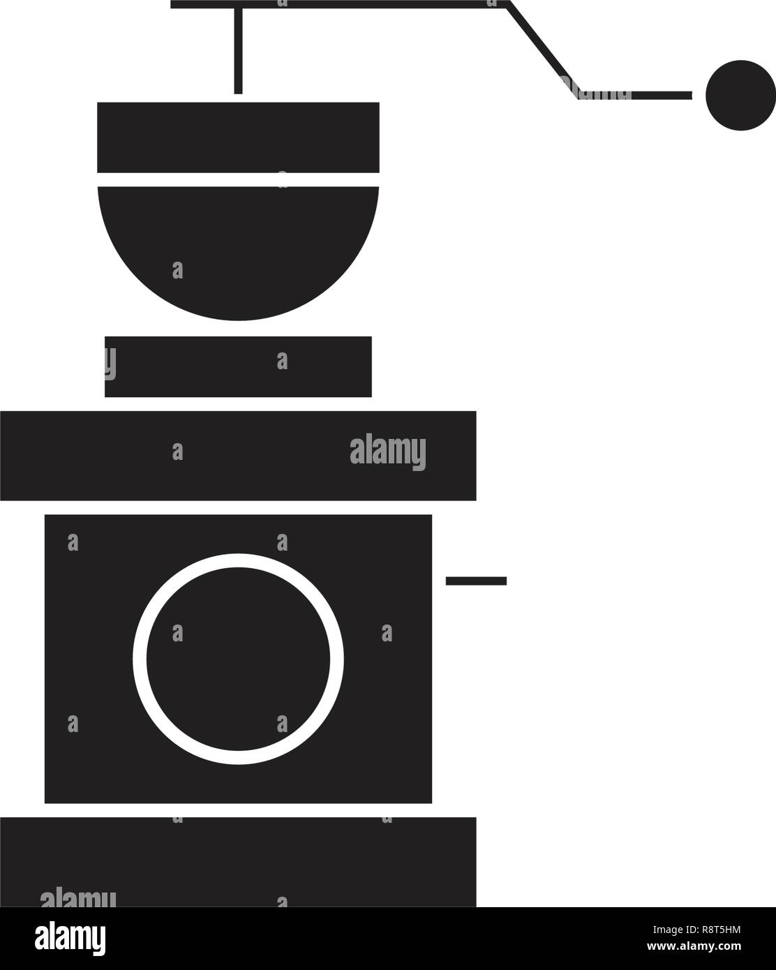 Coffee grinder black vector concept icon. Coffee grinder flat ...