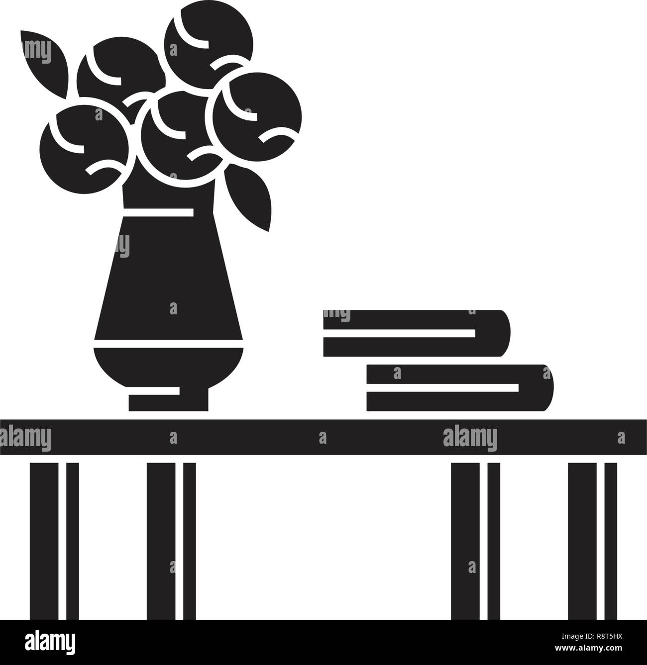 Coffee table black vector concept icon. Coffee table flat illustration ...