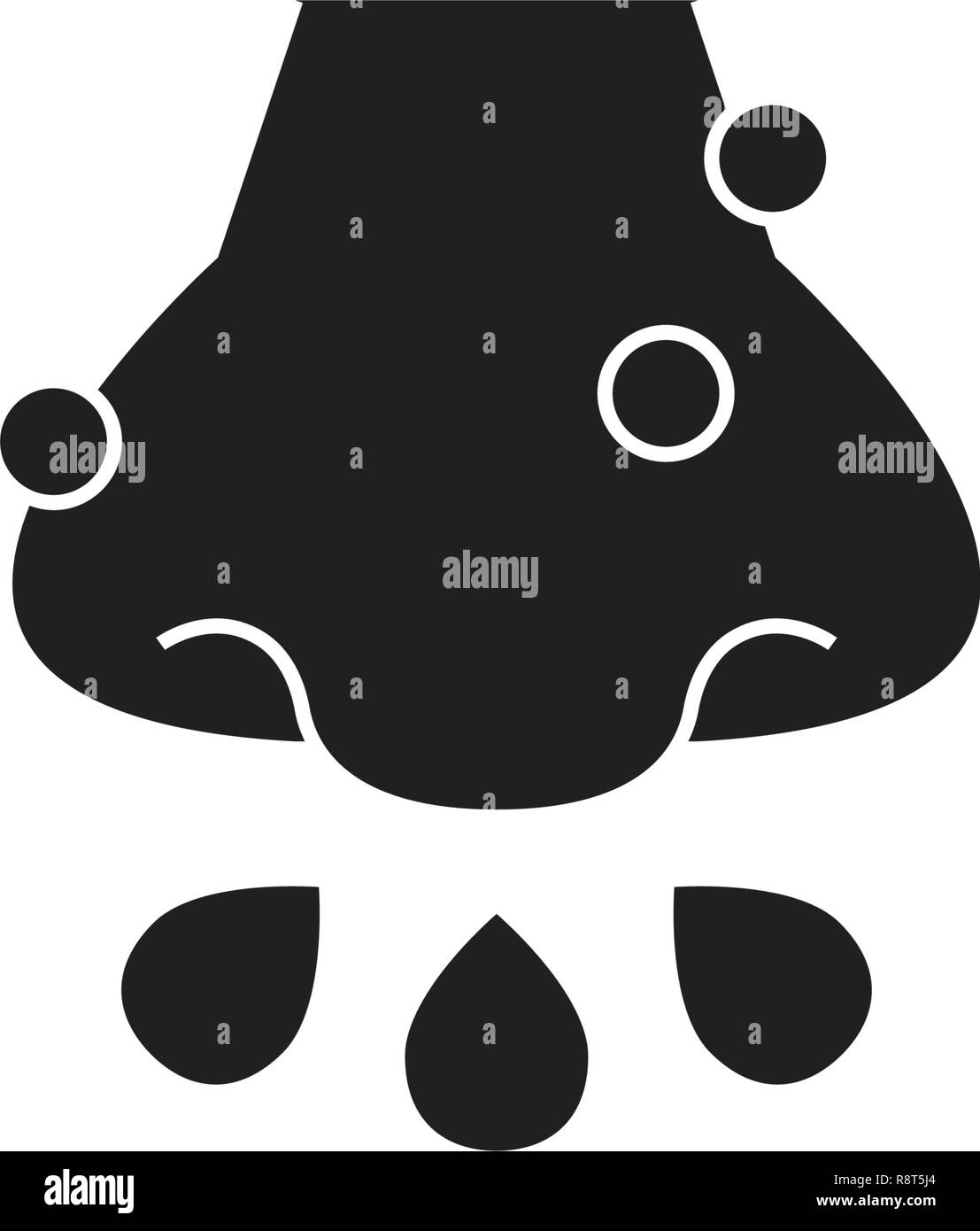 Cold rhinitis black vector concept icon. Cold rhinitis flat ...