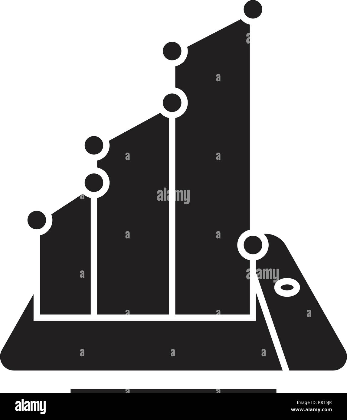 Computer diagram black vector concept icon. Computer diagram flat ...