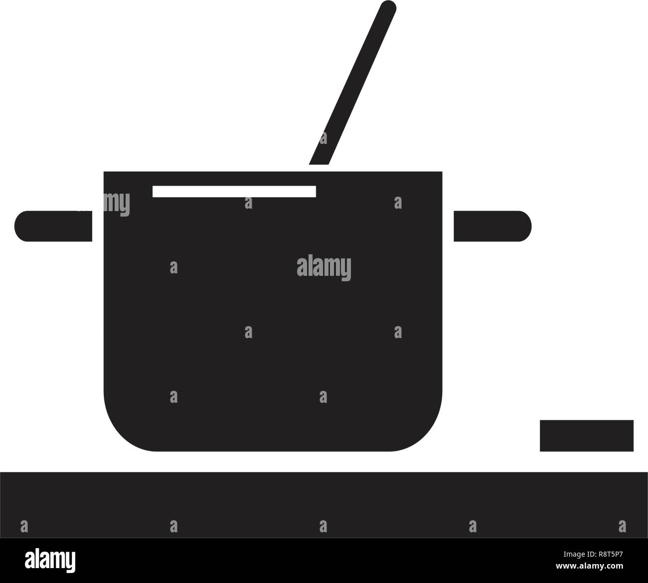 Cooking food pot black vector concept icon. Cooking food pot flat ...