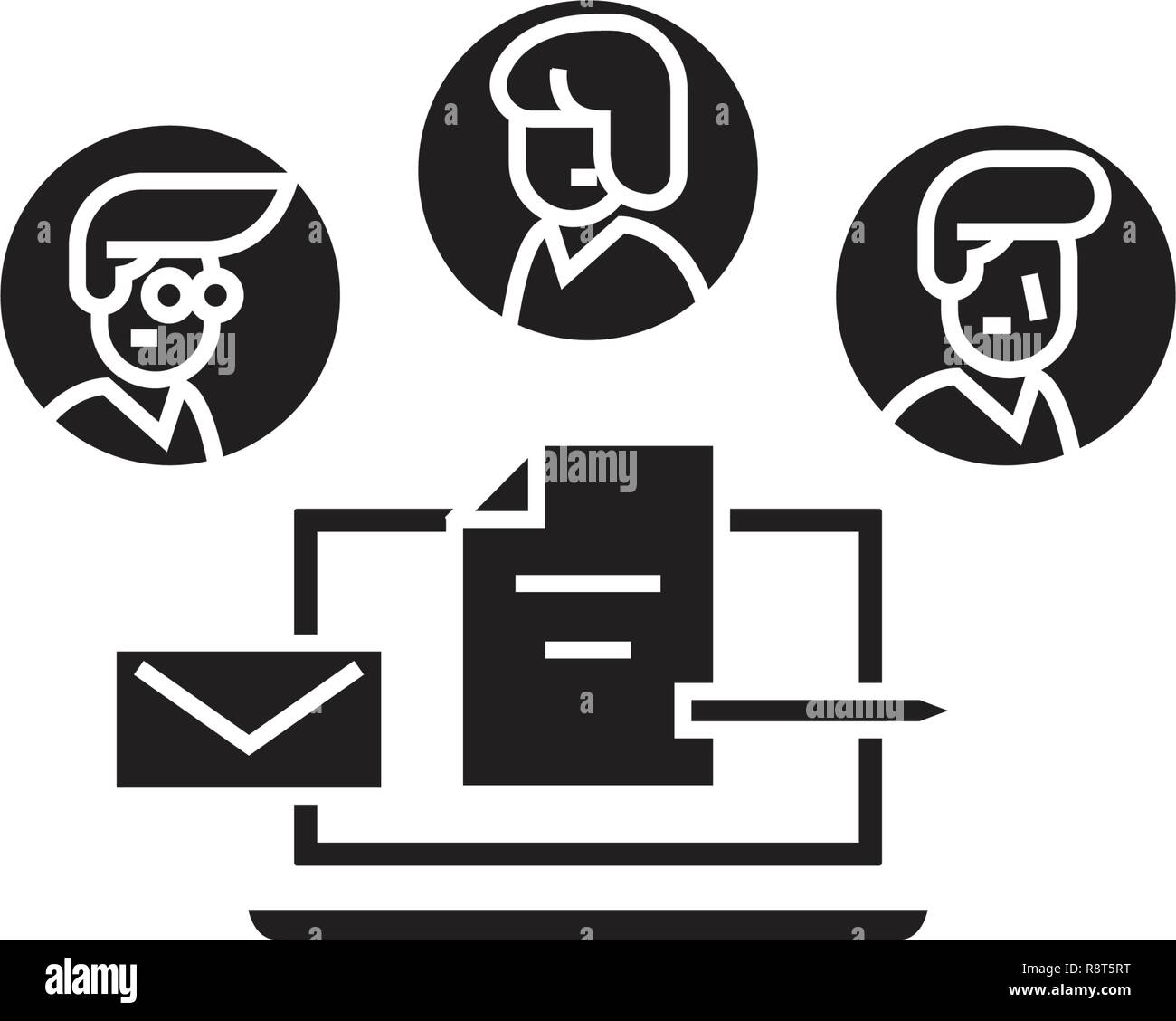Corporate management environment black vector concept icon. Corporate ...
