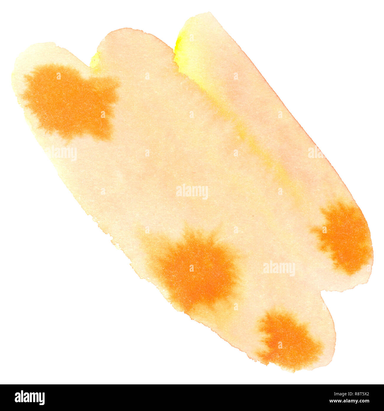 light orange watercolor blot with bright orange spots Stock Photo - Alamy
