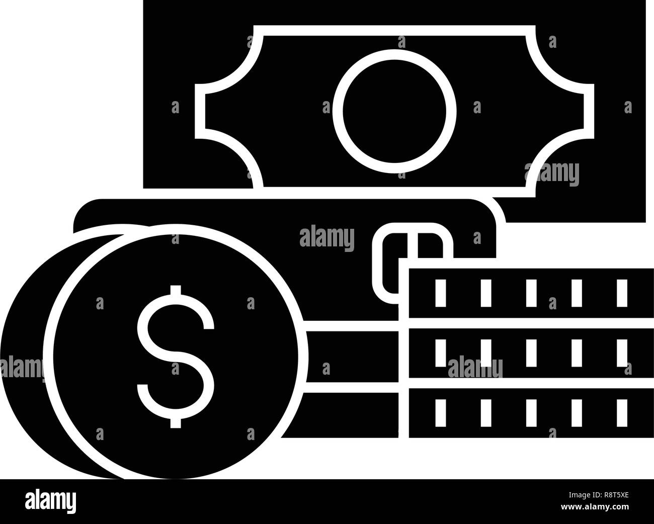 Credit and debit black vector concept icon. Credit and debit flat ...