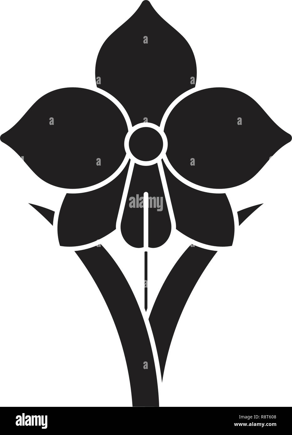 Daffodil black vector concept icon. Daffodil flat illustration, sign ...
