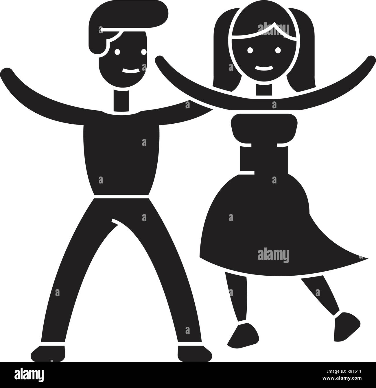 Dancing Couple Black Vector Concept Icon Dancing Couple Flat