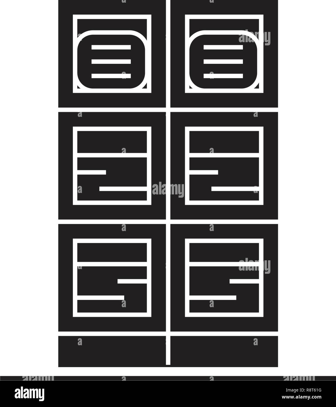 Data center black vector concept icon. Data center flat illustration ...
