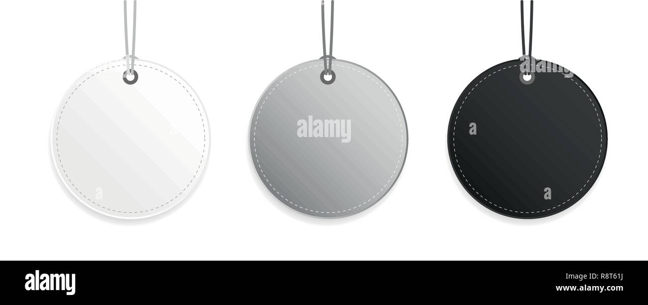 Label black grey and white hanging tag collection isolated vector ...