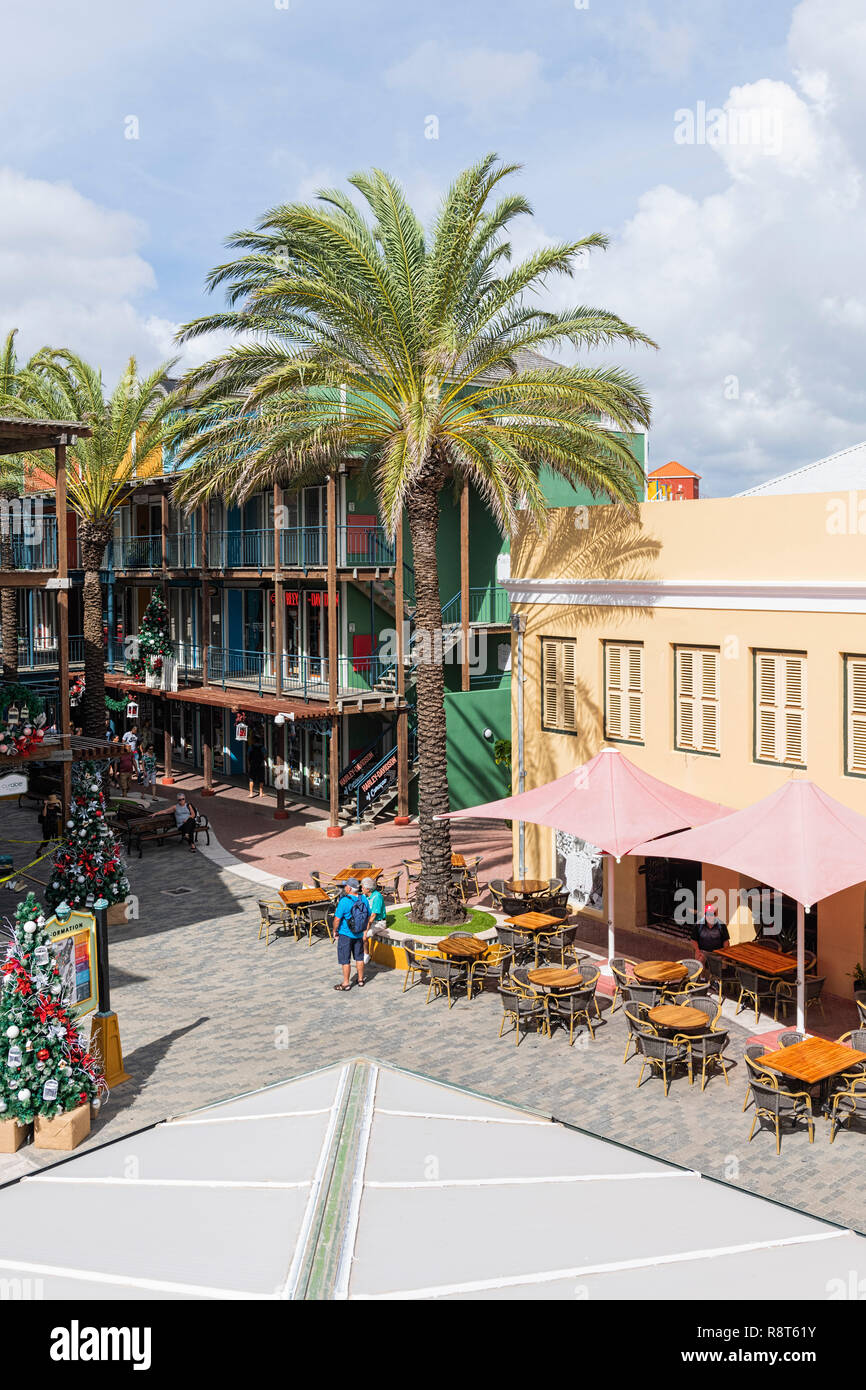 View looking down from Rif Fort to Renaissance Mall Willemstad Curacao ...