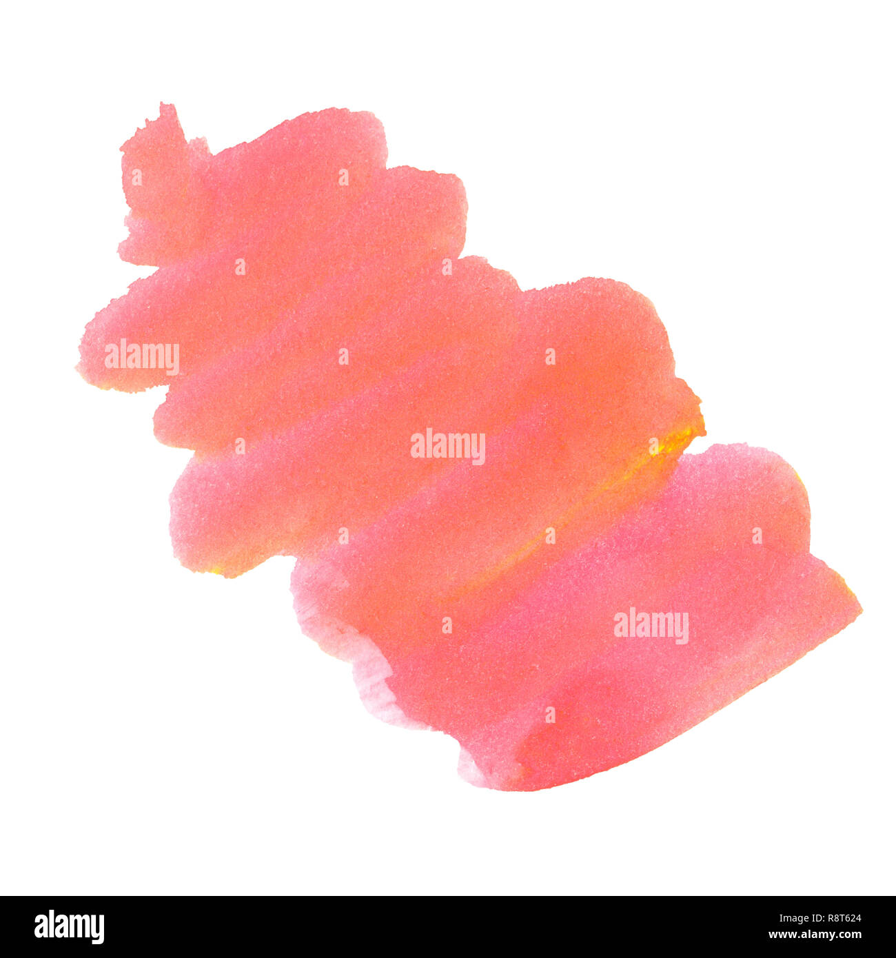coral watercolor brush strokes isolated on white background Stock Photo ...