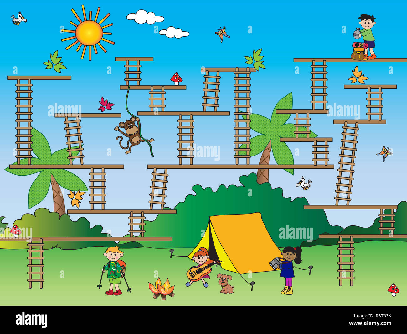 Kids going up stairs hi-res stock photography and images - Alamy