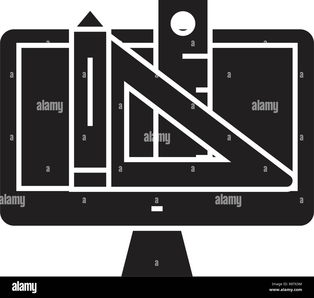 Design tools black vector concept icon. Design tools flat illustration ...