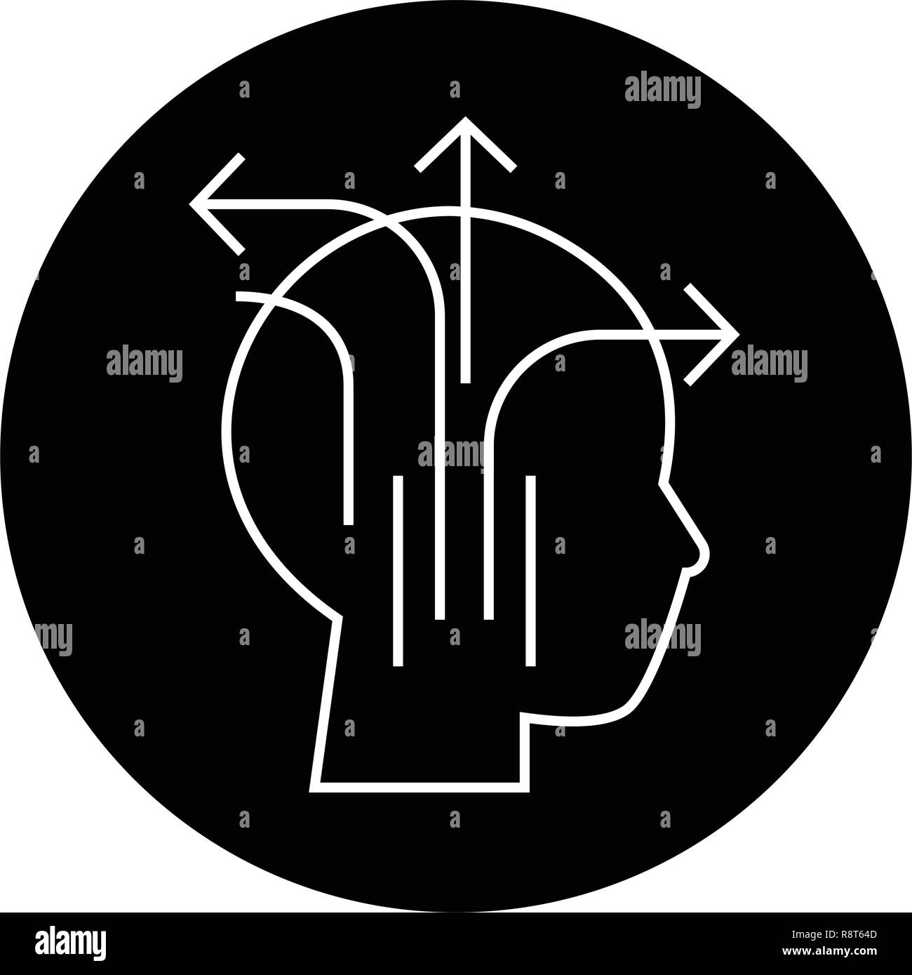 Different business thinking black vector concept icon. Different ...
