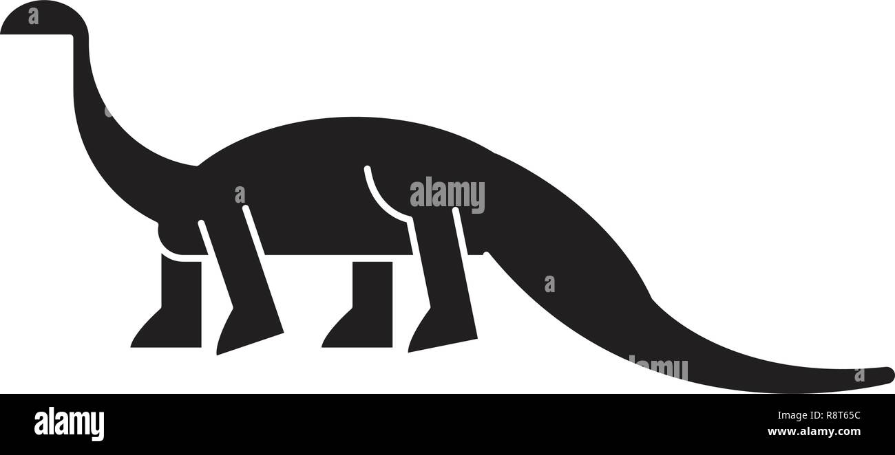 Diplodocus black vector concept icon. Diplodocus flat illustration ...