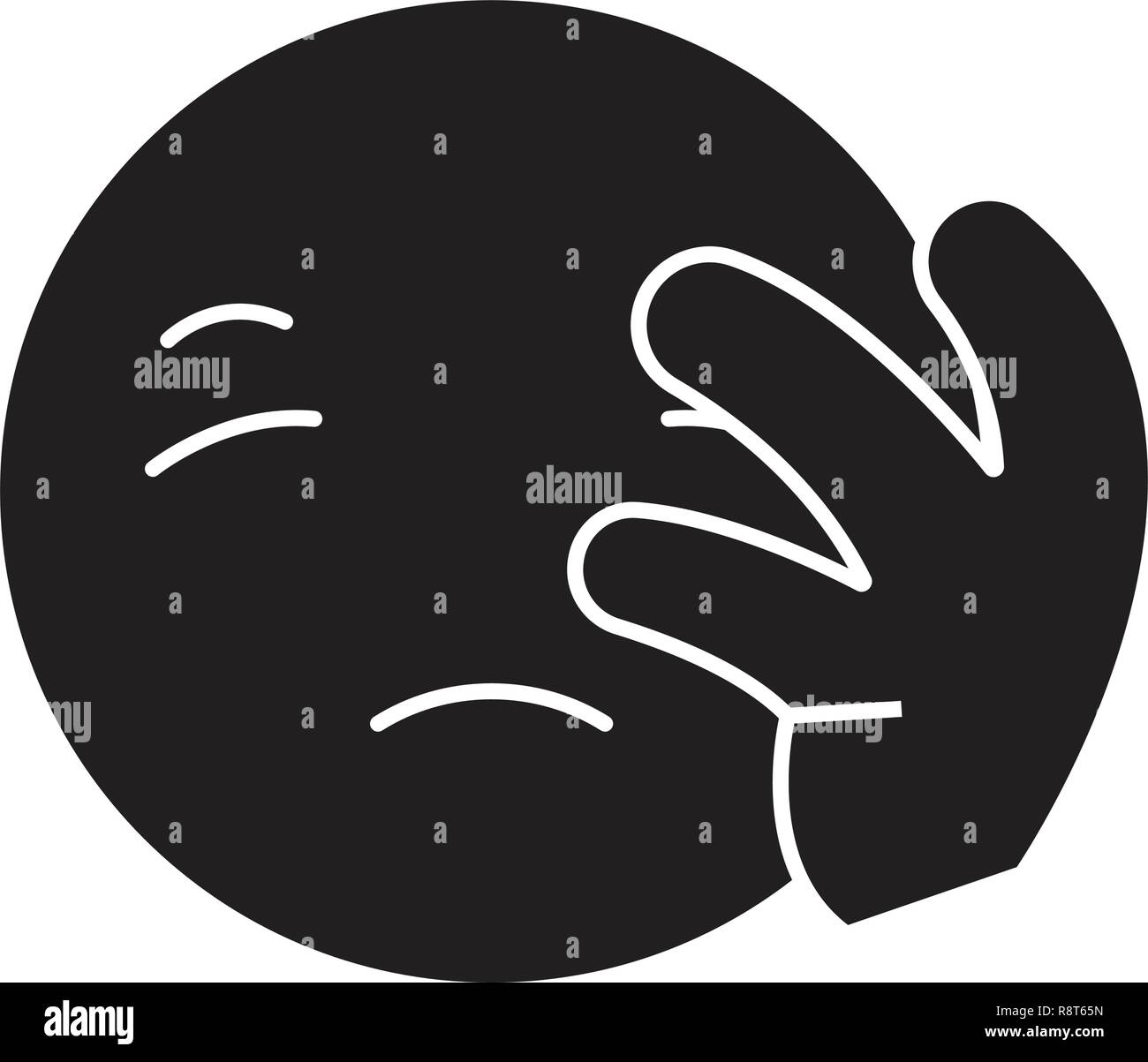 Disapointed Emoji Black Vector Concept Icon Disapointed Emoji Flat