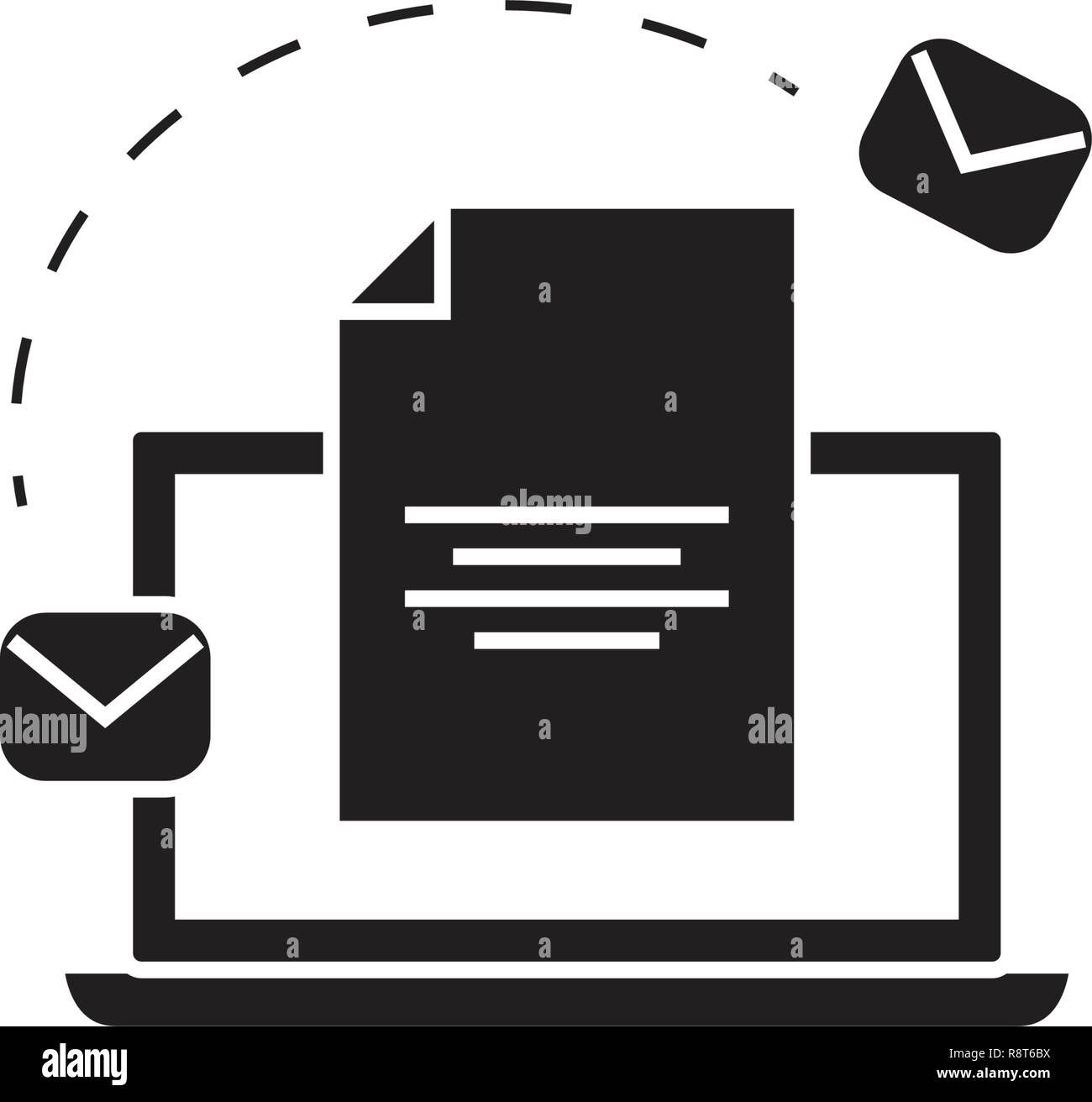 Email marketing system black vector concept icon. Email marketing ...