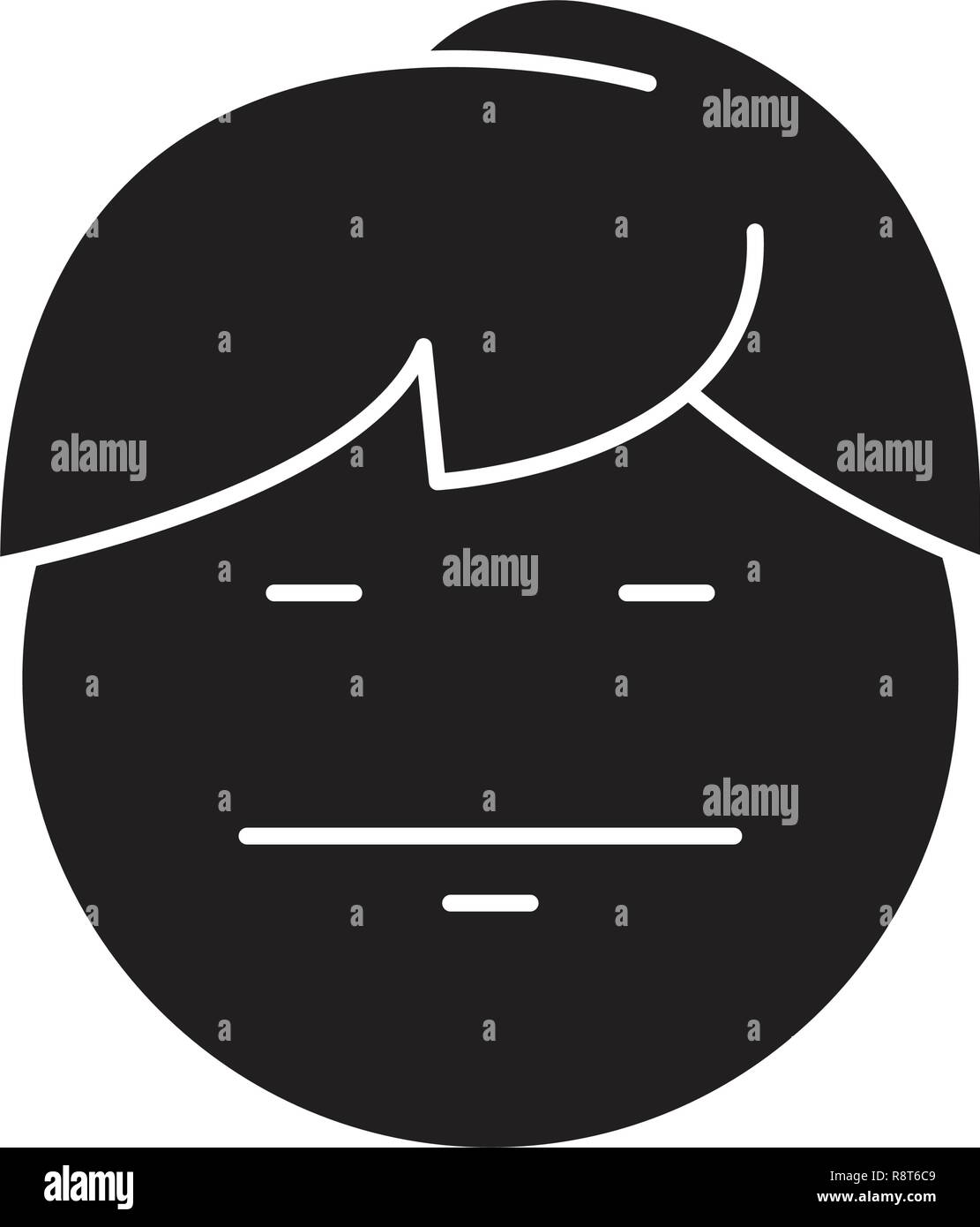 Emo Emoji Black Vector Concept Icon Emo Emoji Flat Illustration Sign