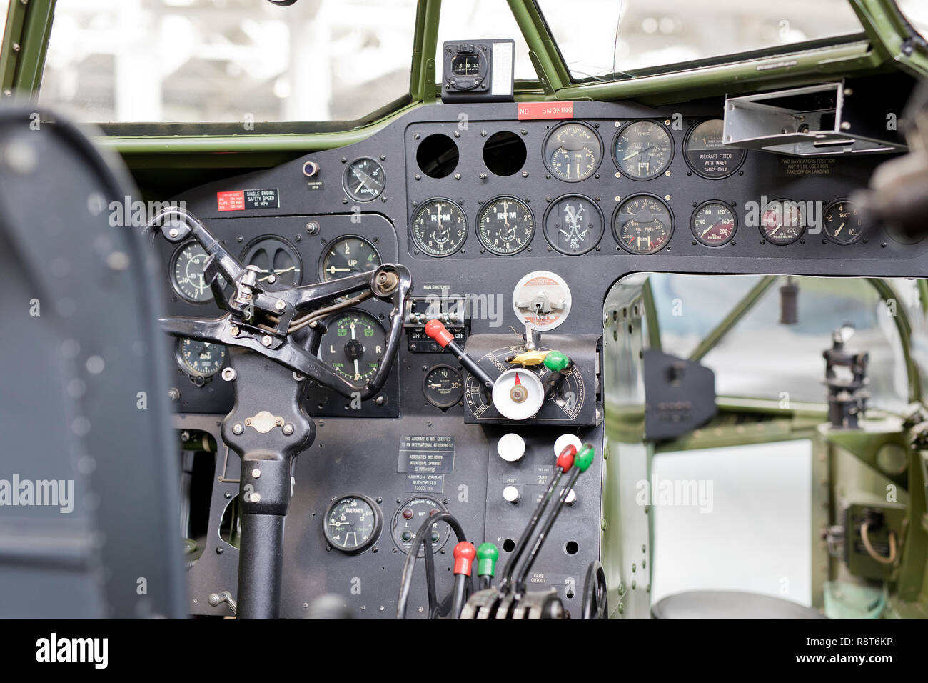 Cockpit detail in the Bristol Blenheim 1V on display at the Imperial ...