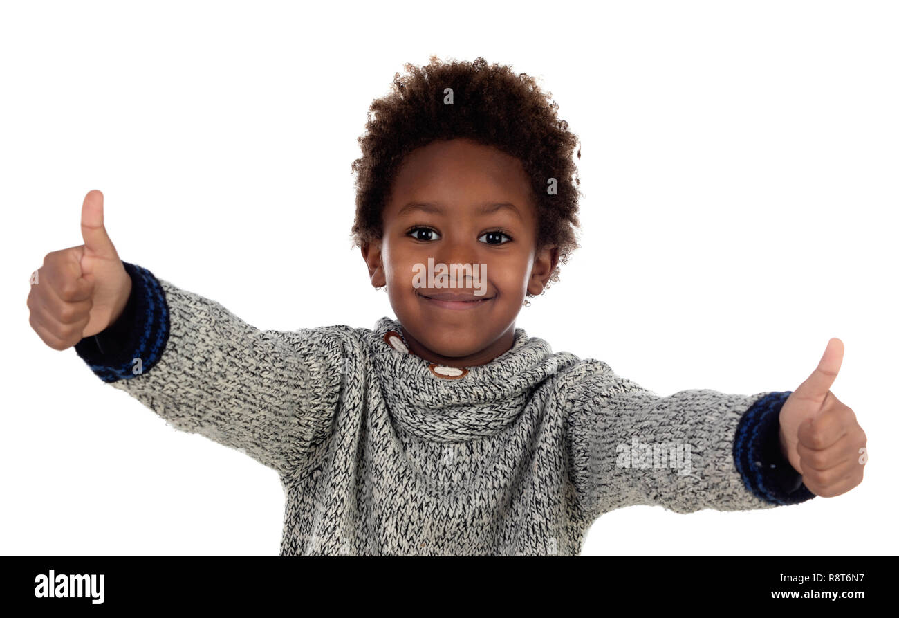 African child saying Ok isolated on white background Stock Photo - Alamy
