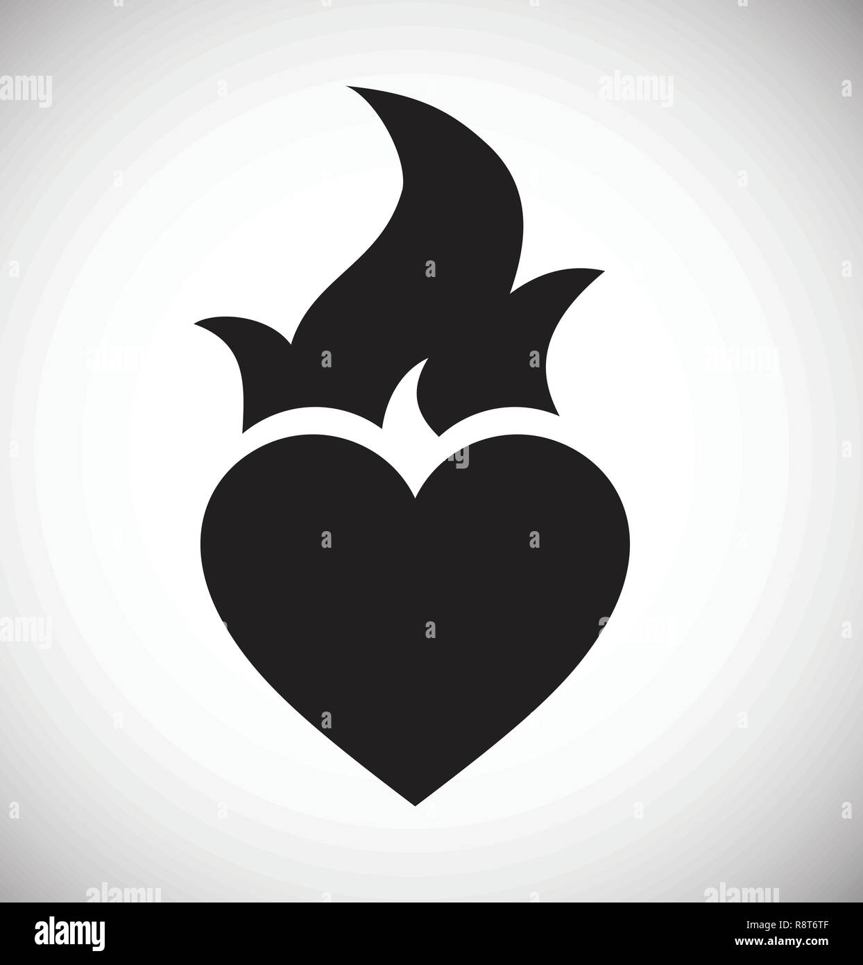 Burning heart icon on white background for graphic and web design ...