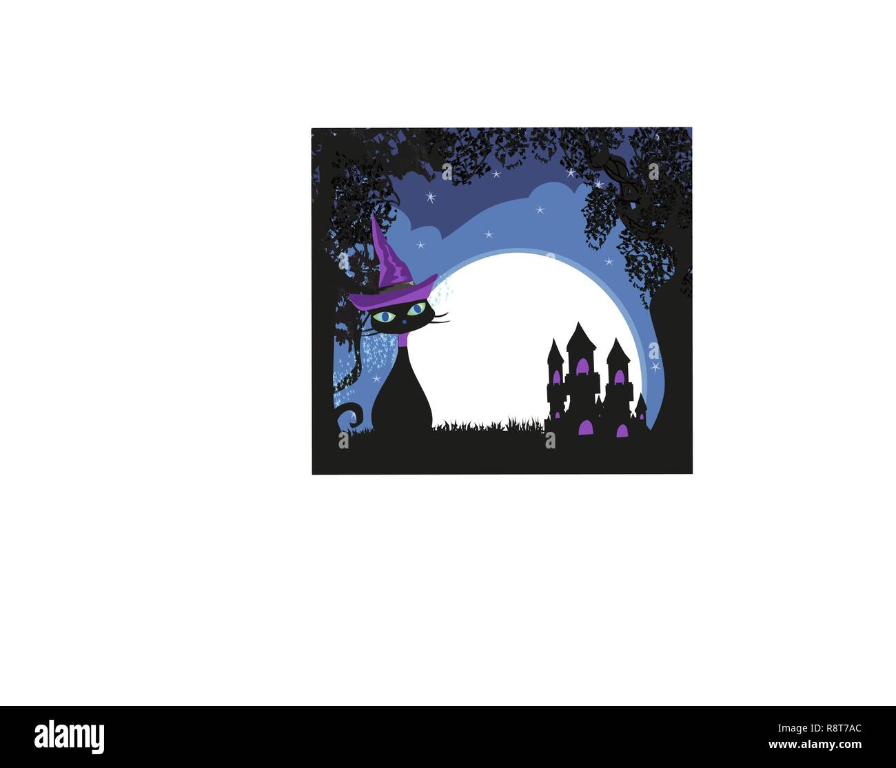 Halloween witch cat Stock Vector Image & Art - Alamy