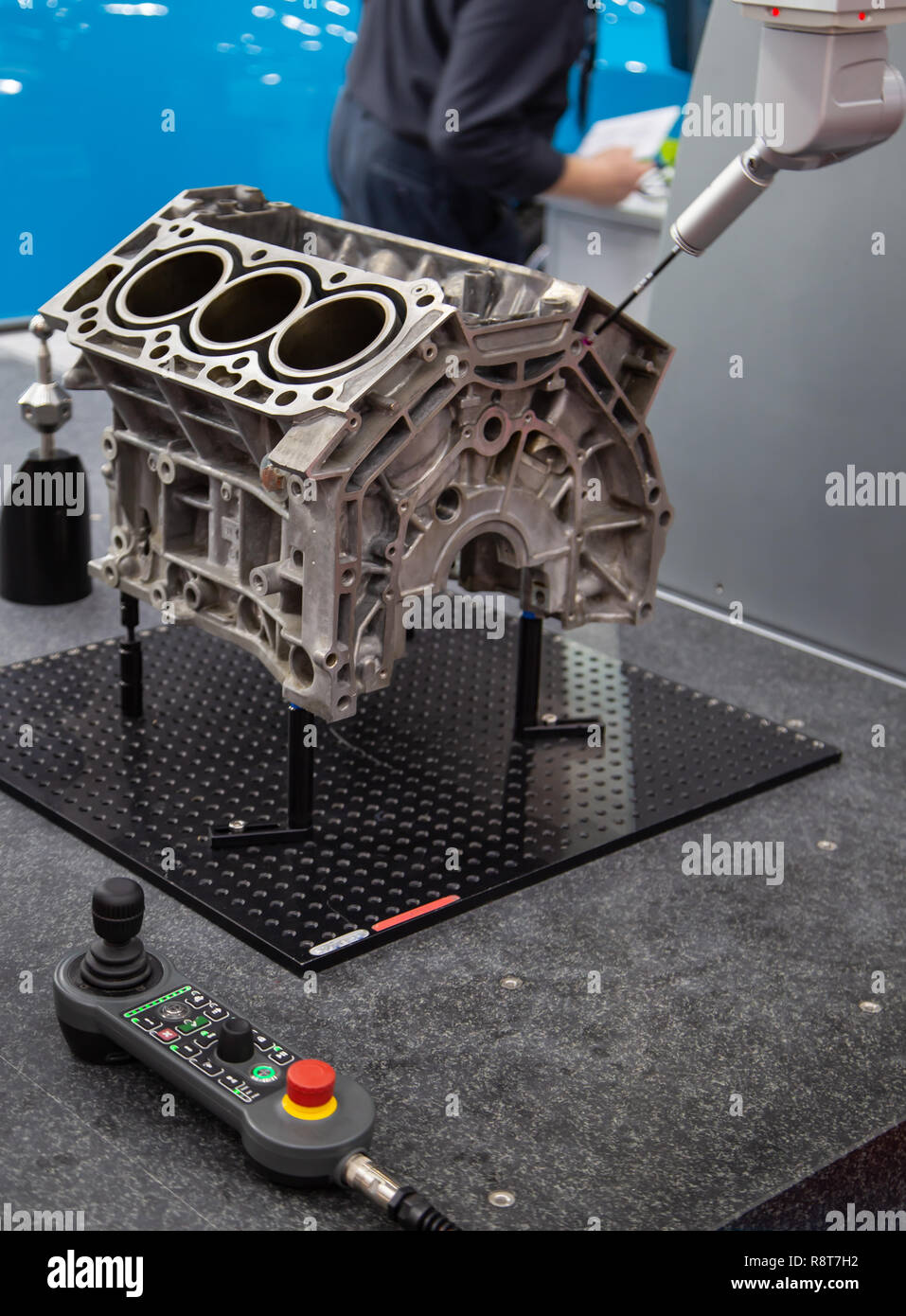 CNC Coordinate Measuring Machine measuring engine part Stock Photo - Alamy