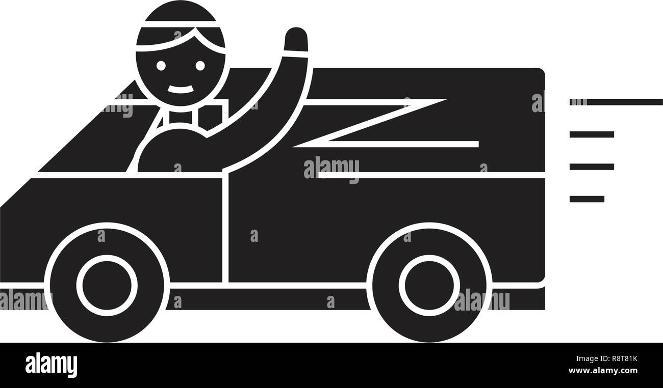 Fast delivery service black vector concept icon. Fast delivery service ...