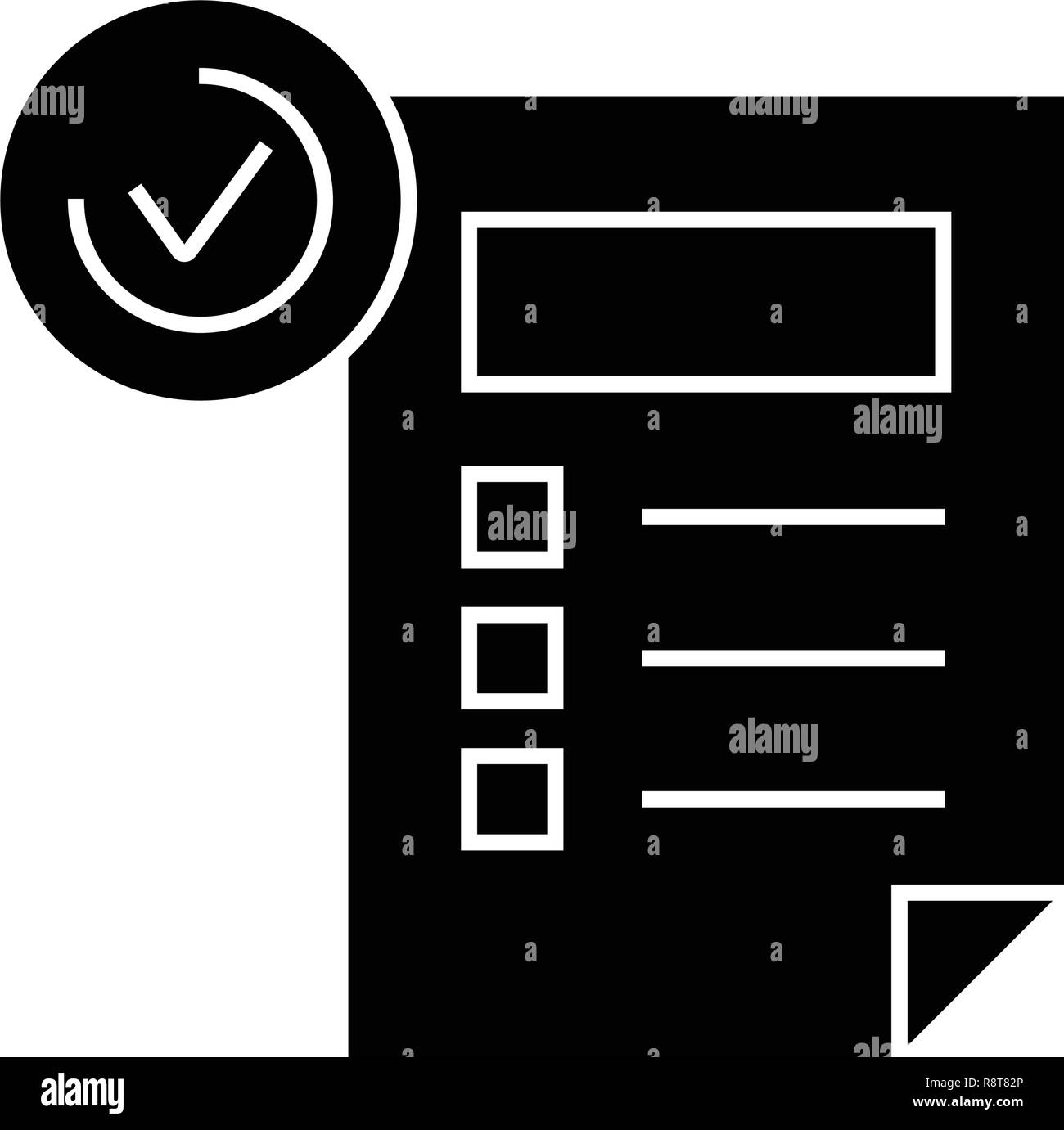 Features sheet black vector concept icon. Features sheet flat ...