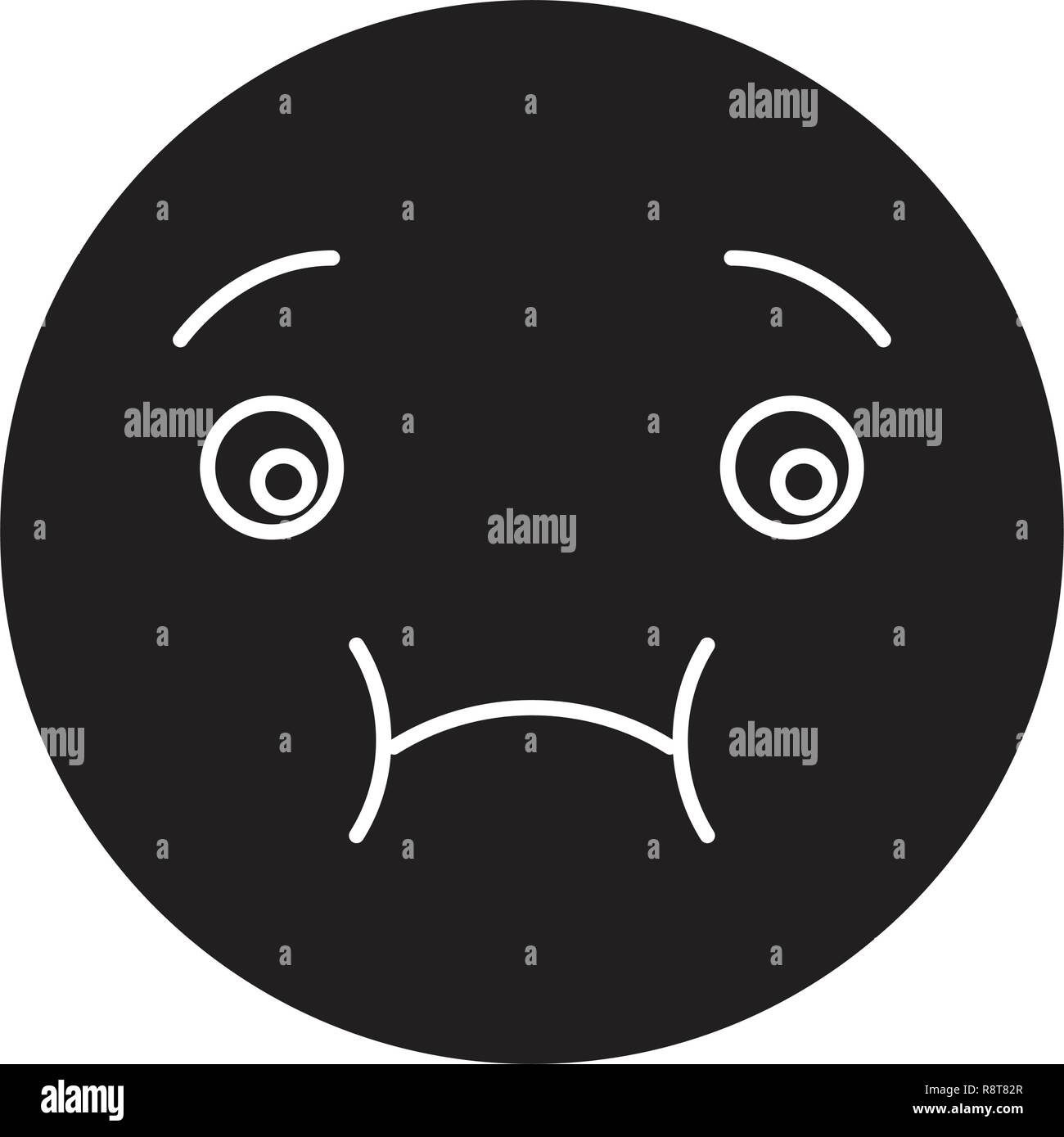 Feeling sick emoji black vector concept icon. Feeling sick emoji flat ...