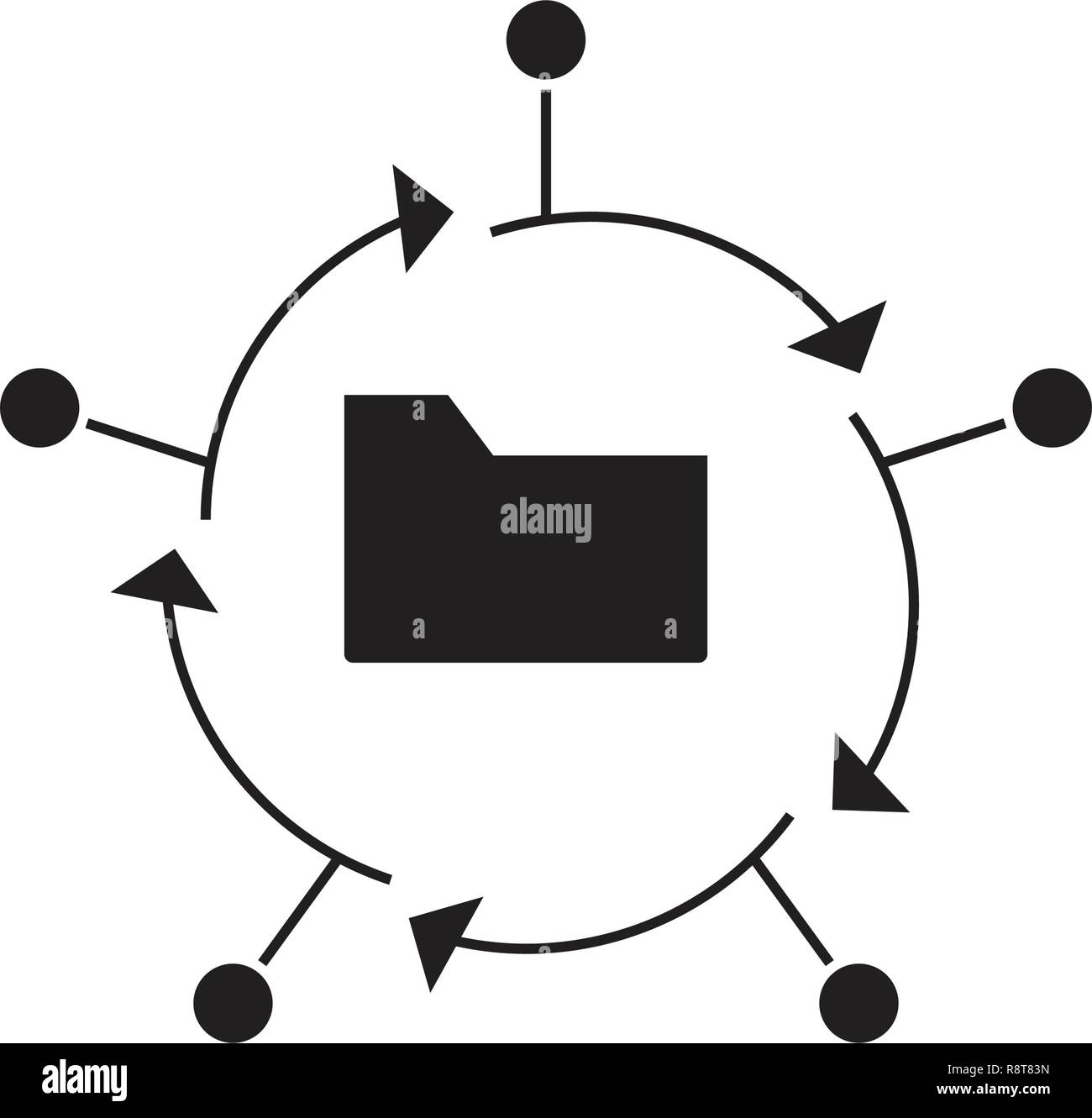 Files backup black vector concept icon. Files backup flat illustration ...