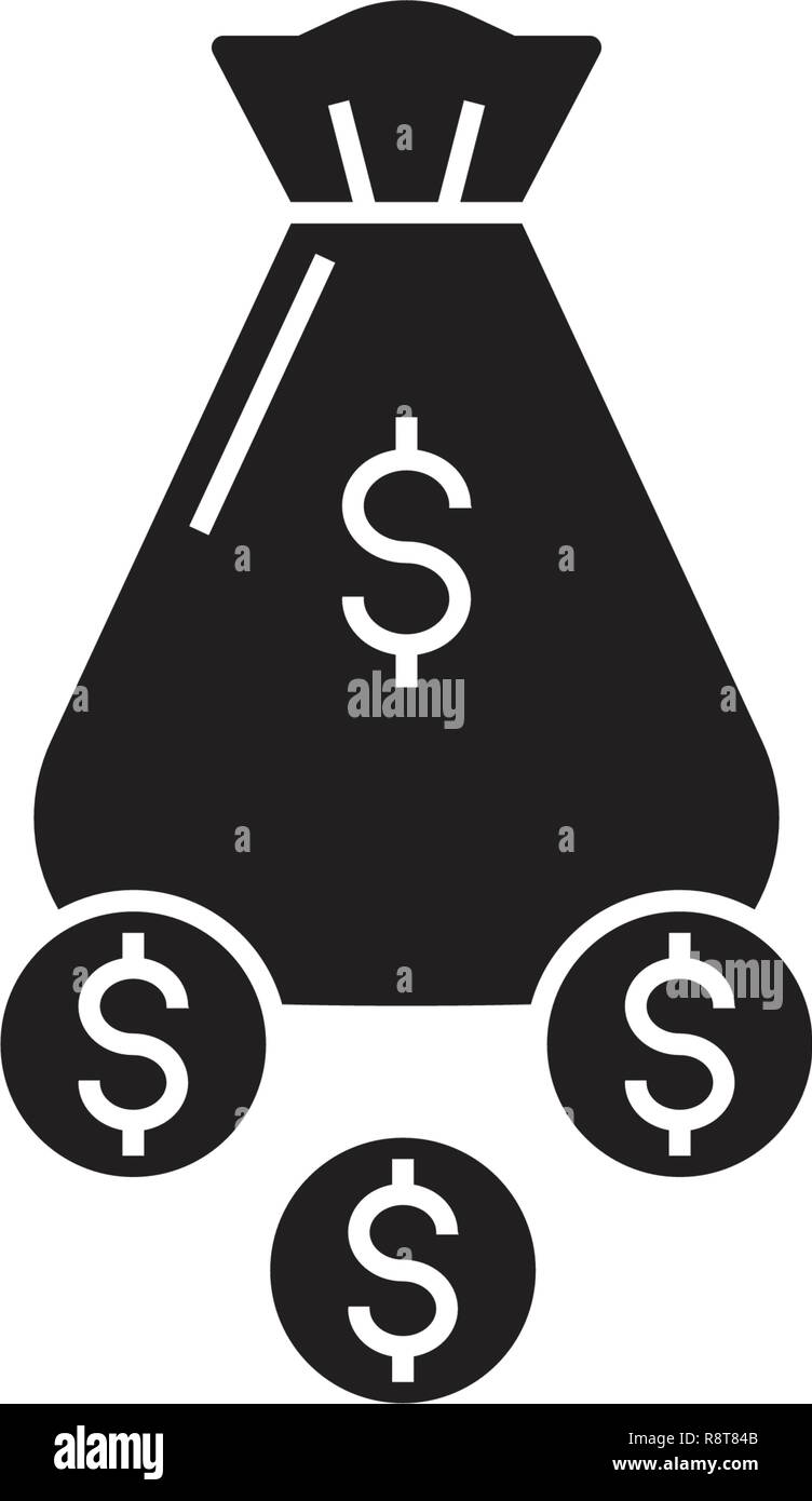 Financial loss black vector concept icon. Financial loss flat ...