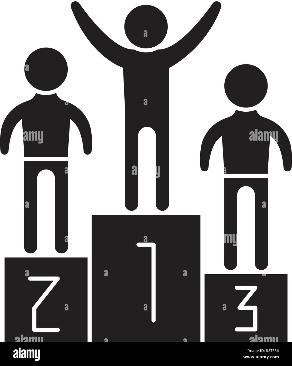First place black vector concept icon. First place flat illustration ...