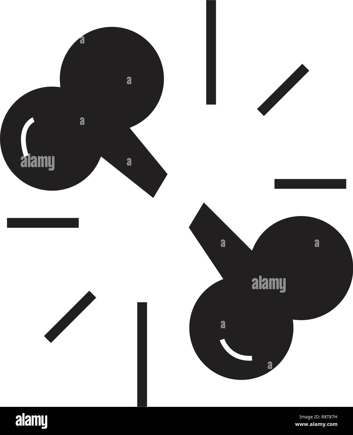 Fracture of bones black vector concept icon. Fracture of bones flat ...