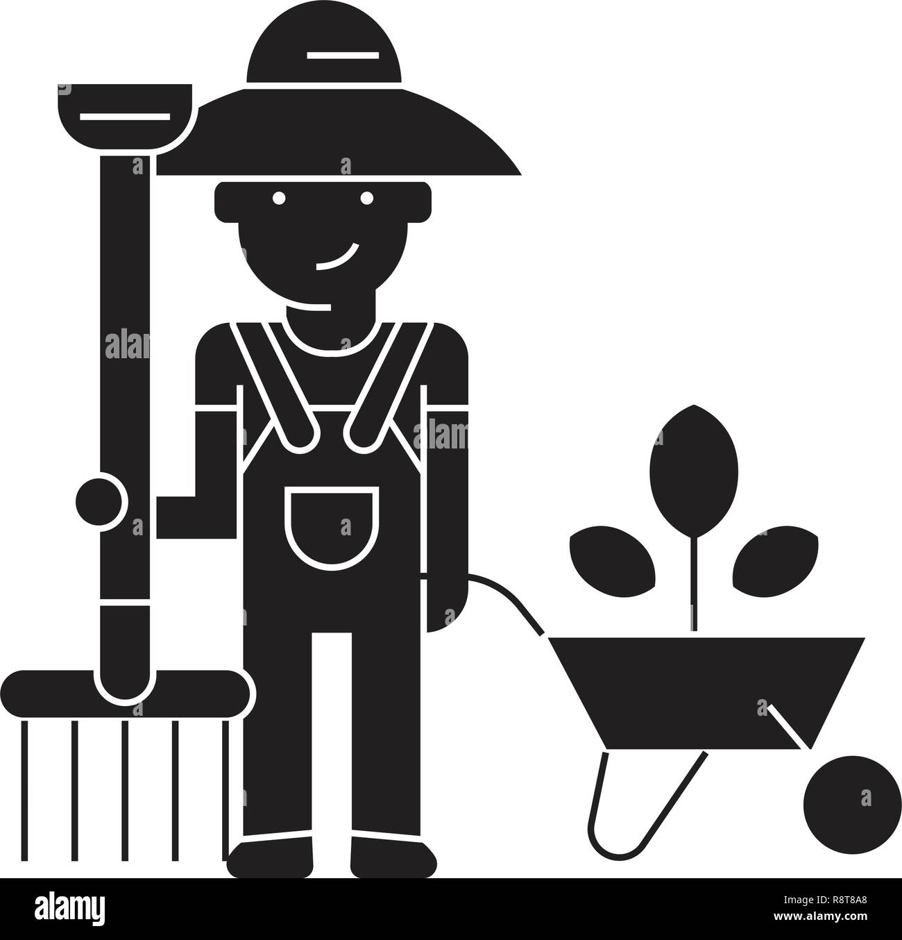 Gardening wheelbarrow icon cartoon hi-res stock photography and images ...