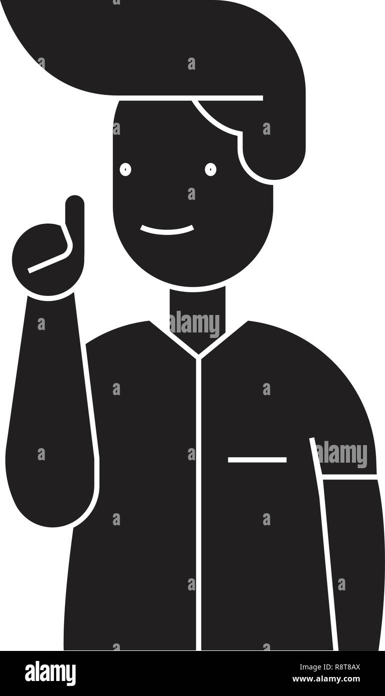 Getting an idea black vector concept icon. Getting an idea flat ...