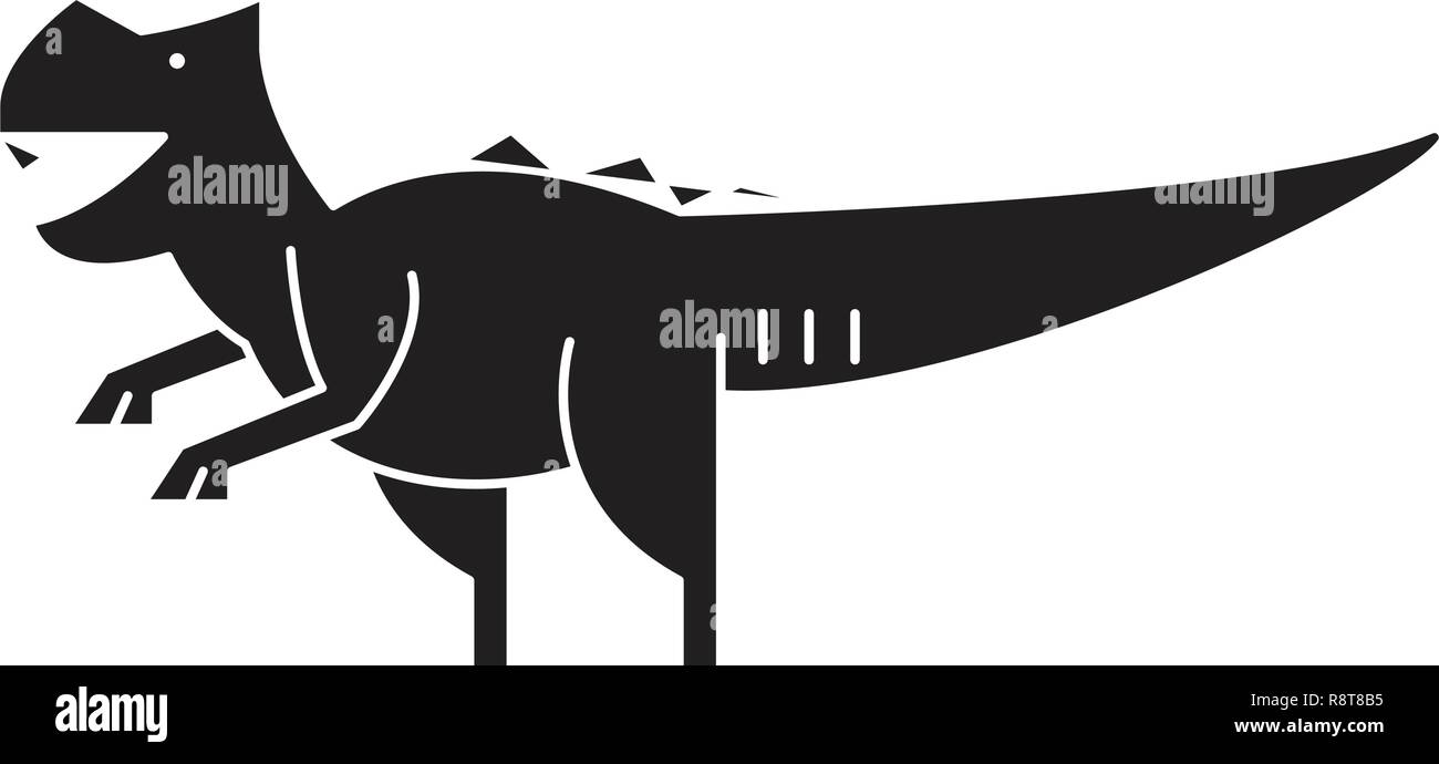 Giganotosaurus black vector concept icon. Giganotosaurus flat ...