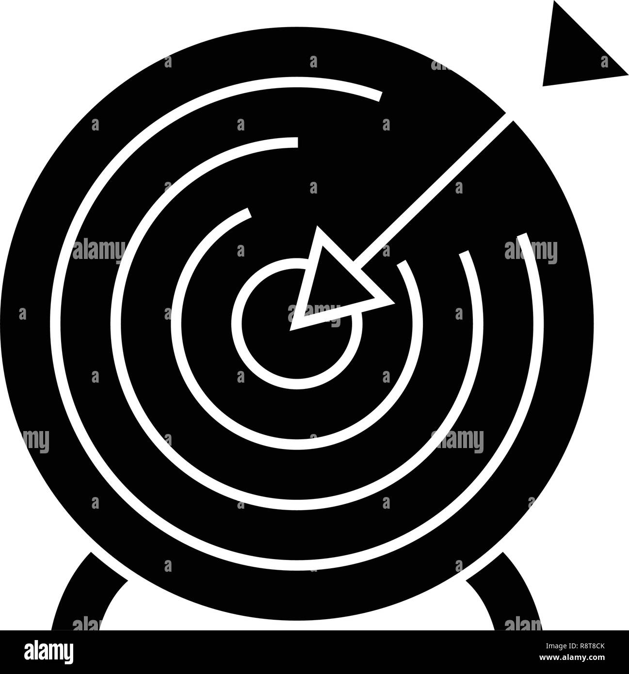 Goal target black vector concept icon. Goal target flat illustration ...