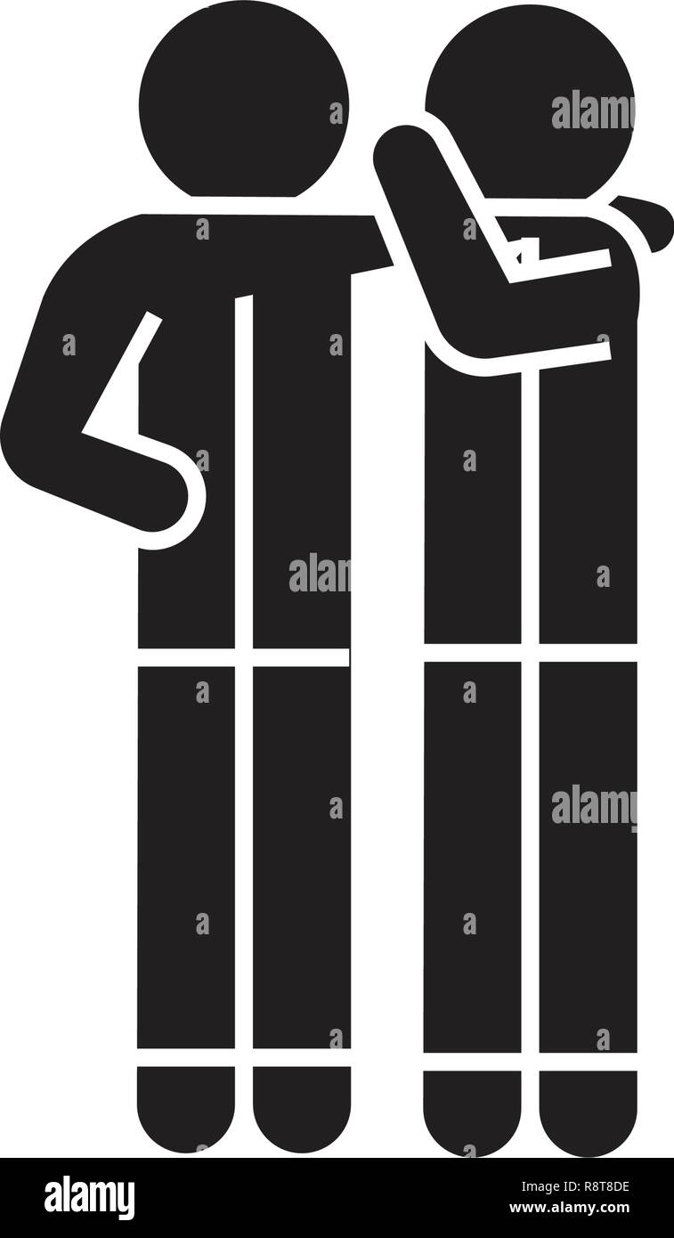 Gossip black vector concept icon. Gossip flat illustration, sign Stock ...