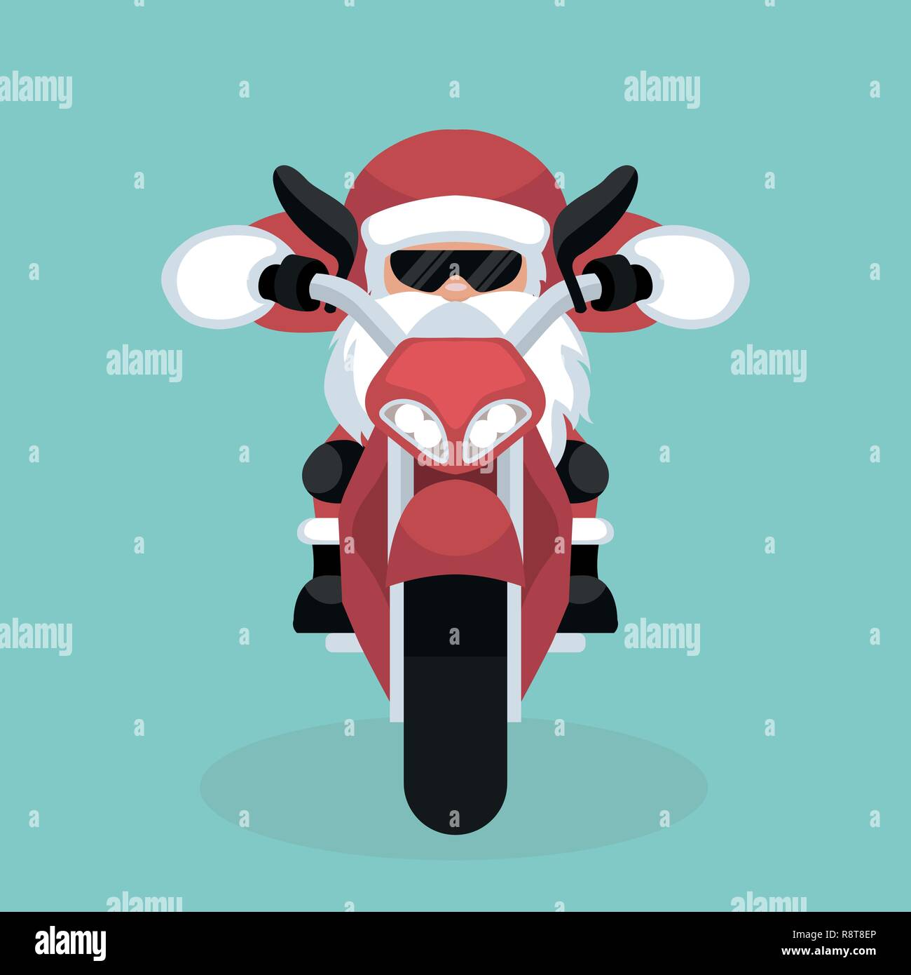 Santa claus riding motorcycle Stock Vector Images - Alamy