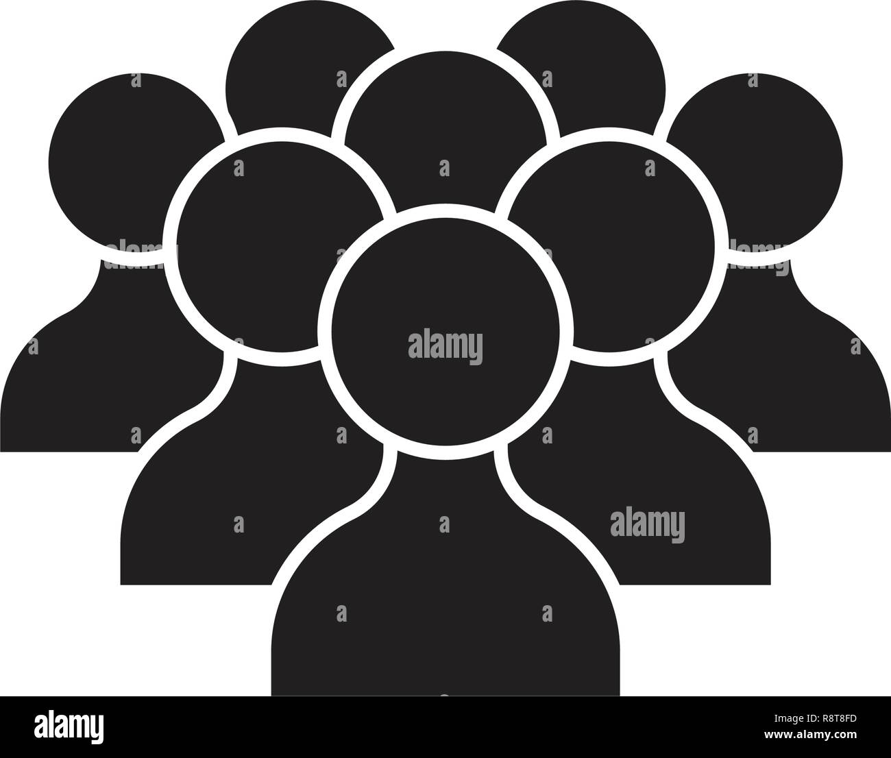 Group of users black vector concept icon. Group of users flat ...