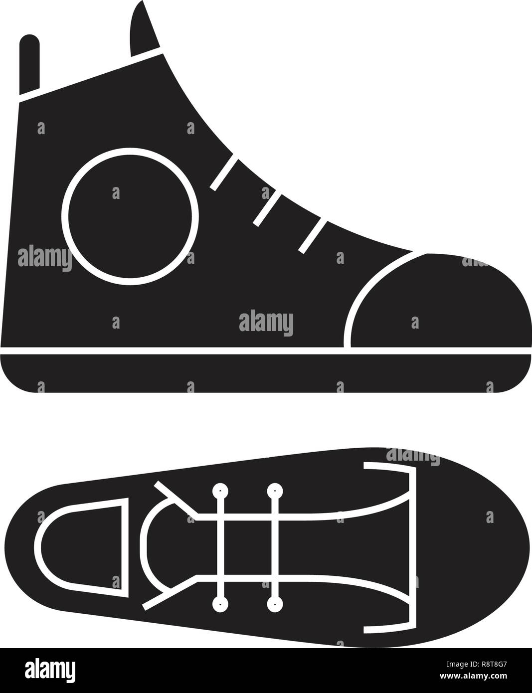 Gumshoes black vector concept icon. Gumshoes flat illustration, sign ...