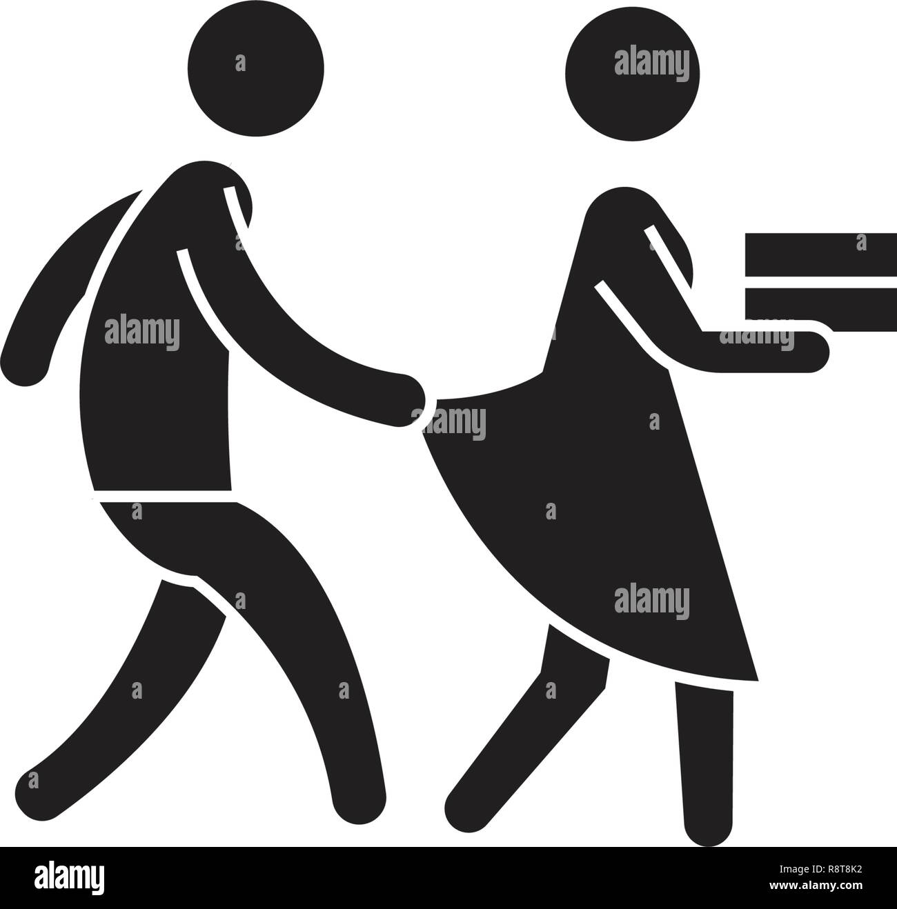 Harassment behevior black vector concept icon. Harassment behevior flat ...